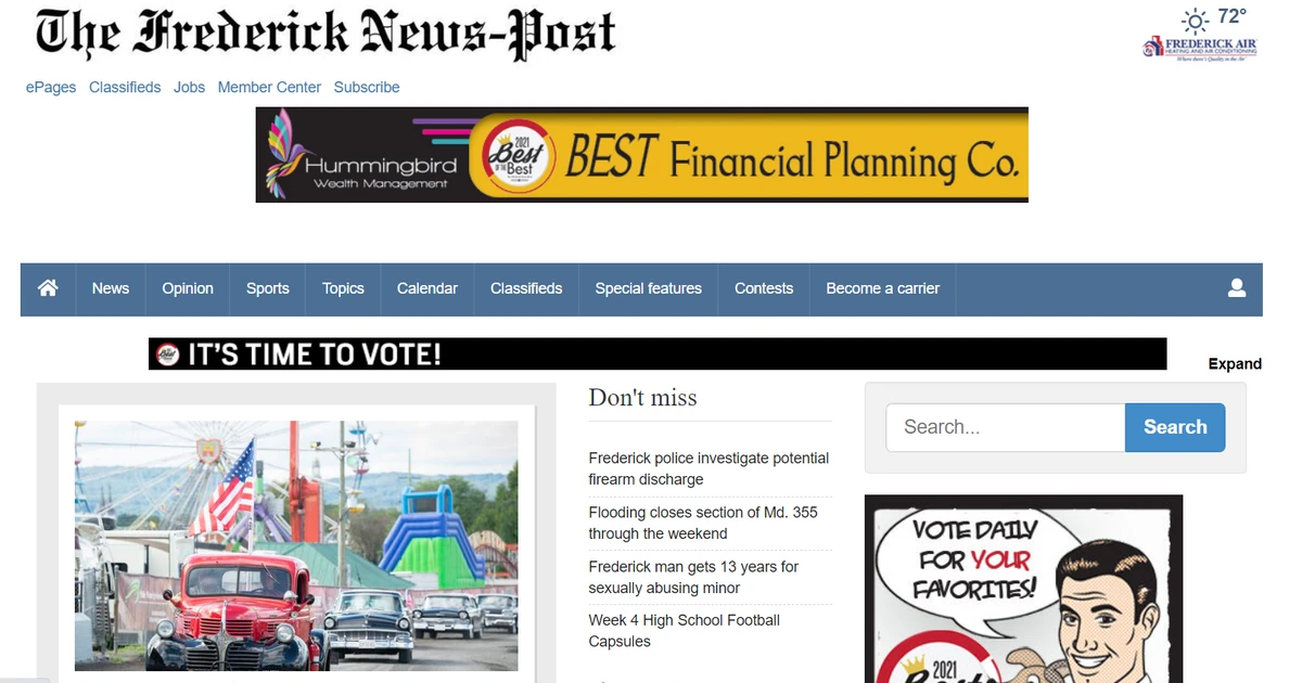 Frederick News: Newspaper Broadcasting Breaking News On A Regular Basis