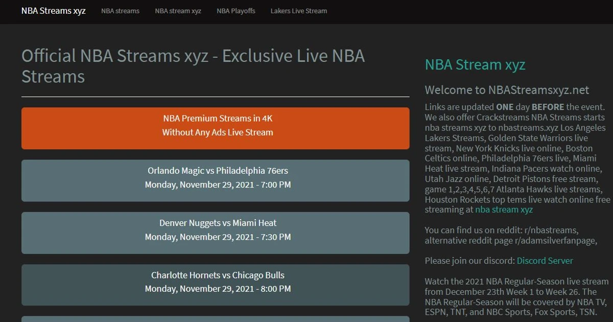 Easy Steps To Resolve The NBA Streams xyz 'Not Working Error'