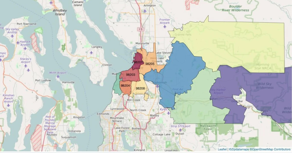 What Is The Zip Code For Everett Washington?