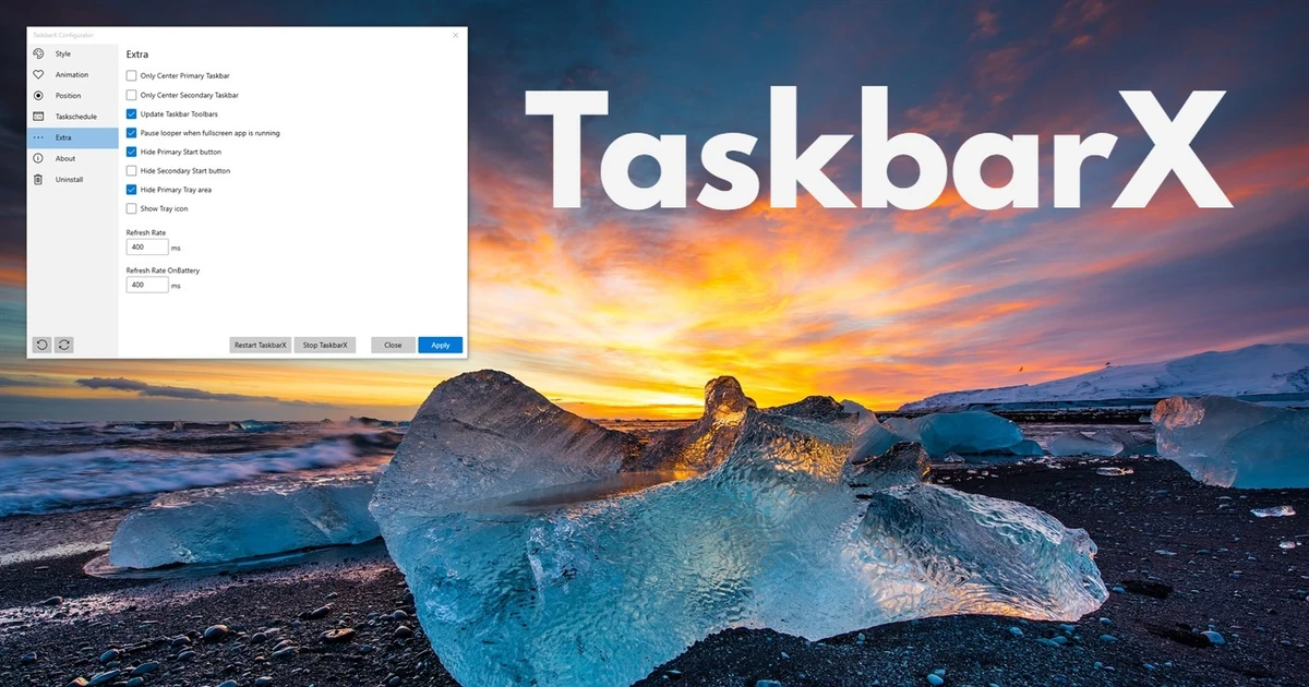 TaskbarX - It Gives You Control Over The Position Of Your Taskbar Icons