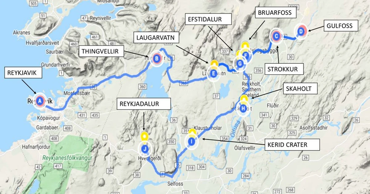Golden Circle Iceland Map - Discover The Wonders