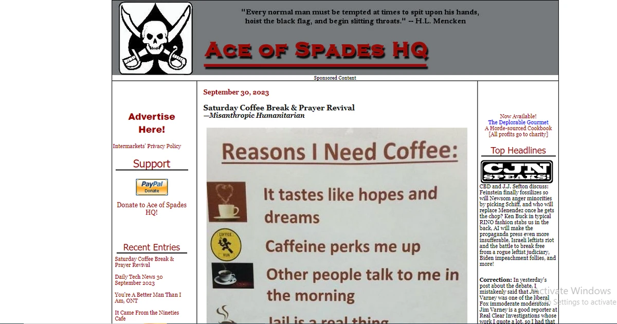 Ace Of Spades HQ - The Conservative Blog That Will Make You Laugh, Cry, And Think