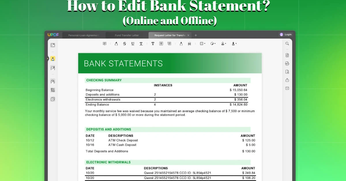 How To Edit Bank Statement - 5 Easy And Effective Solutions