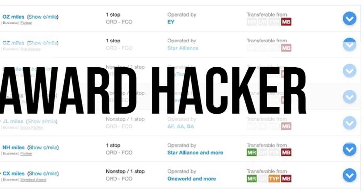 Award Hacker - Find The Best Award Flights Easily